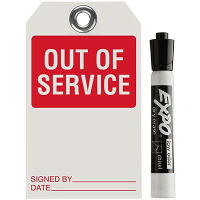 Out of Service - Write-On Wipe-Off Tag | Seton