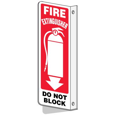 2-Way Slim-Line Fire Extinguisher Do Not Block Sign | Emedco