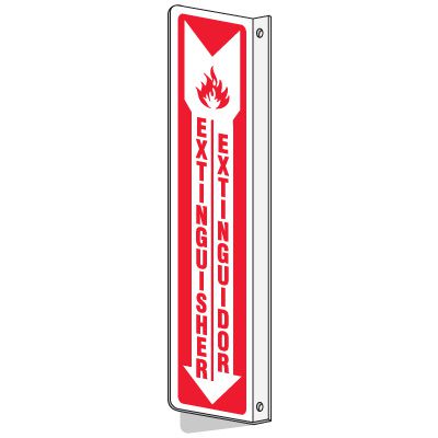 Bilingual Slim-Line 2-Way Extinguisher Signs, Exit, Fire & Emergency ...