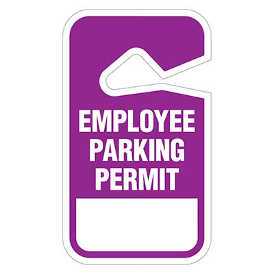 Write-On Hanging Employee Parking Permit | Emedco