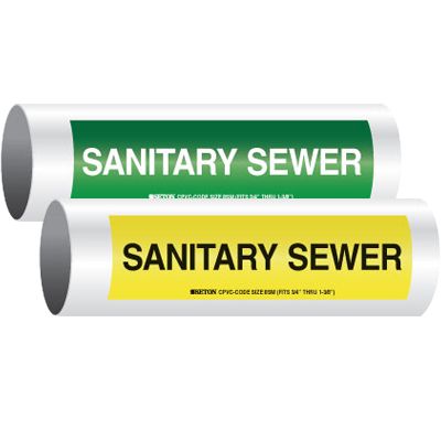 CPVC-Code™ Pipe Markers - Sanitary Sewer | Seton | Seton