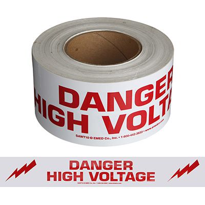 Danger High Voltage Message Tape | Seton