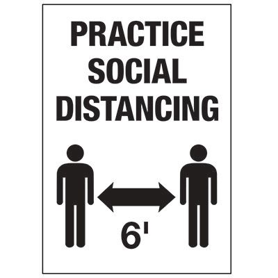 Practice Social Distancing 6FT Label | Seton
