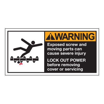 Conveyor Safety Labels - Warning Exposed Screws|Seton Canada | Seton.ca