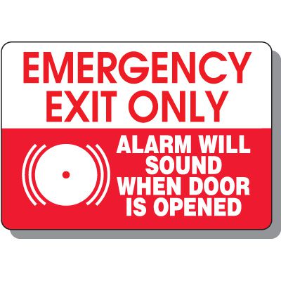 Emergency Exit Alarm Signs | Emedco