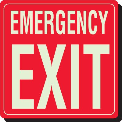 Glow In The Dark Emergency Exit Sign | Emedco