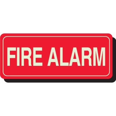 Glow In The Dark Fire Alarm Signs | Emedco