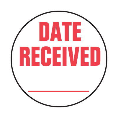 Date Received Inventory Control Labels | Emedco