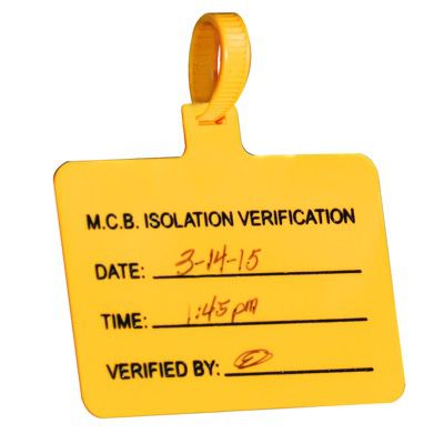 Pre-Printed Stock Jumbo Tags - MCB Isolation Verification | Seton