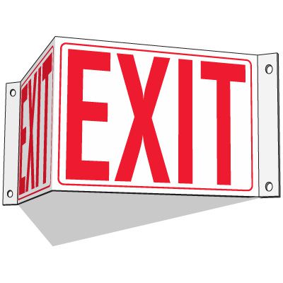 Exit - 3-Way Fire Exit Signs | Seton