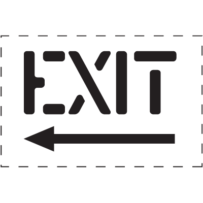 Exit with Left Arrow - Fire & Exit Equipment Stencil | Seton