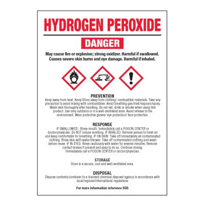 Hydrogen Peroxide - GHS Chemical Labels | Seton