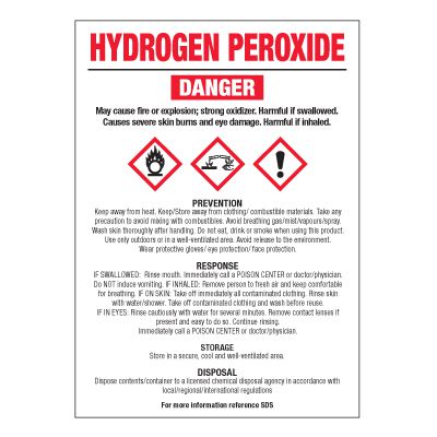 Hydrogen Peroxide GHS Chemical Labels - OSHA Compliant | Seton.ca