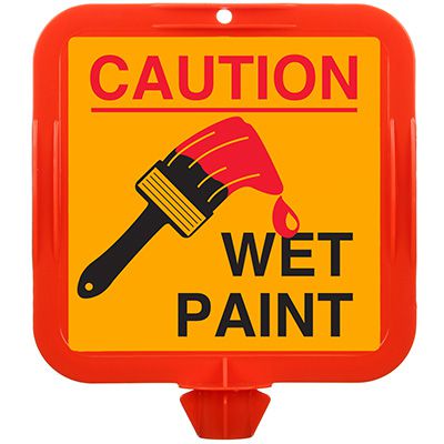 Caution Wet Paint Safety Cone Sign | Emedco