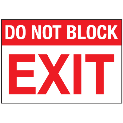 Emergency Exit Do Not Block Signs | Seton