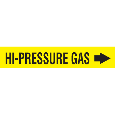 Seton Code™ Adhesive Pipe Markers - Hi-Pressure Gas | Seton