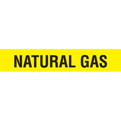 Natural Gas Self-Adhesive Pipe Markers | Economy & ANSI Compliant | Seton