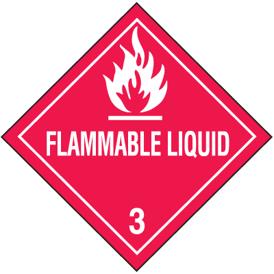 Class 3 D.O.T. Flammable Liquid Shipping Labels | Emedco