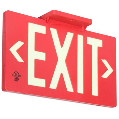 Photoluminescent Exit Sign | Glo Brite PF100 | UL924 | Seton
