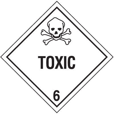 Toxic Hazard Class 6 Material Shipping Labels | Emedco