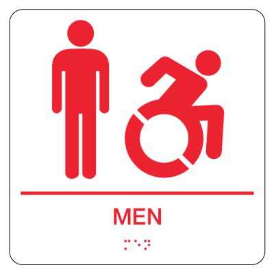 Graphic Braille Signs - Men & Dynamic Accessibility | Emedco