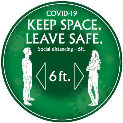 Floor Markers, Floor Marking Signs - COVID-19 Keep Space Leave Safe | Seton
