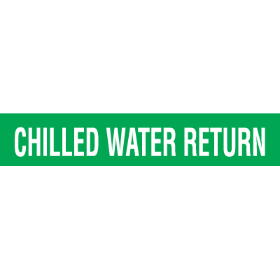 Chilled Water Return Economy Self-Adhesive Pipe Markers | Seton