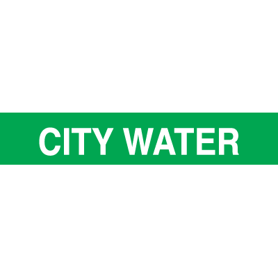 Seton Code™ Economy Self-Adhesive Pipe Markers - City Water | Seton