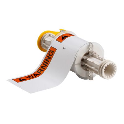 BBP®85 Series Label: Vinyl, ANSI WARNING, Black/Orange on White, 4 in H ...