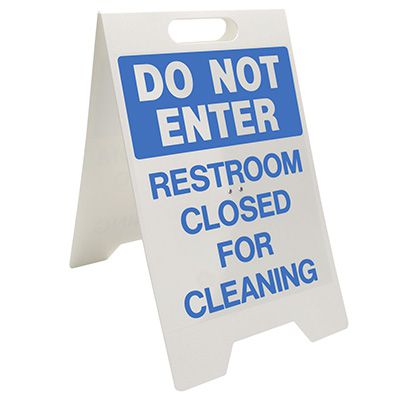 Do Not Enter Restroom Closed For Cleaning Floor Stand | Seton