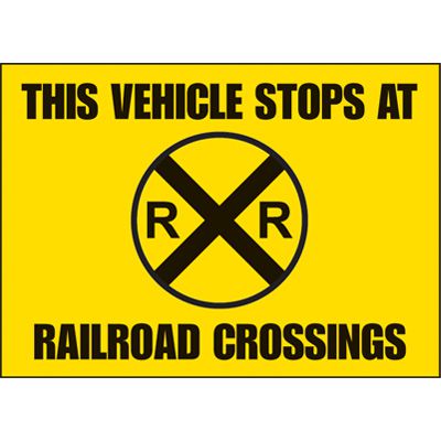 Railroad Crossing Vehicle Warning Labels | Emedco