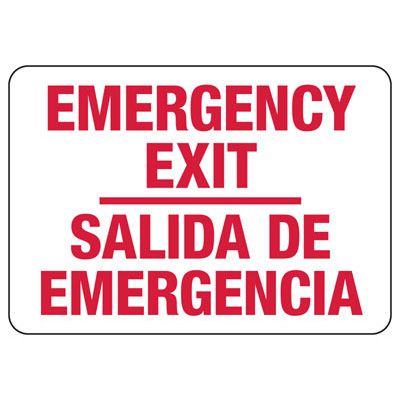 Bilingual Emergency Exit Sign | Emedco