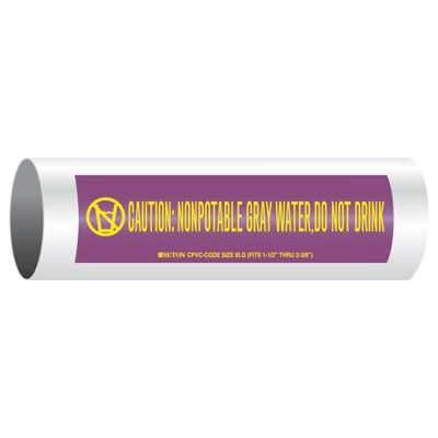 CPVC-Code Nonpotable Water Pipe Markers - Gray Water | Seton | Seton