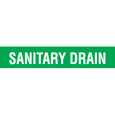 Seton Code™ Economy Adhesive Pipe Markers - Sanitary Drain | Seton