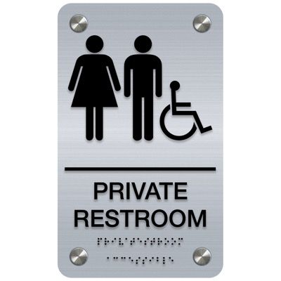 Private Restroom Signs - Premium Braille Signs w Accessibility | Seton