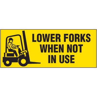 Lower Forklift Label | Emedco