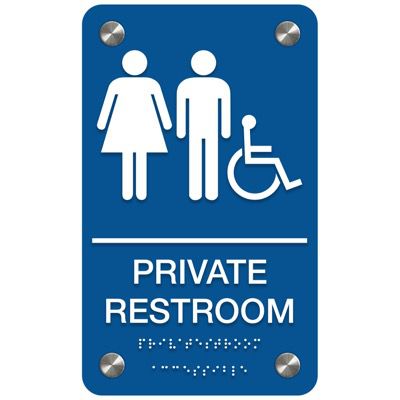 Private Restroom Signs - Premium Braille Signs w Accessibility | Seton ...