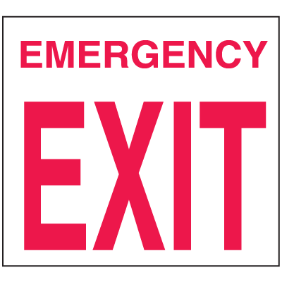 Emergency Exit Sign - Polished Plastic Sign|Seton Canada | Seton.ca