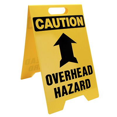 Caution Overhead Hazard Floor Stand | Emedco
