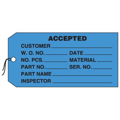 Production Control Tags - Accepted|Seton Canada | Seton.ca