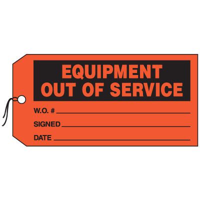 Production Control Tags - Equipment Out of Service|Seton Canada | Seton.ca