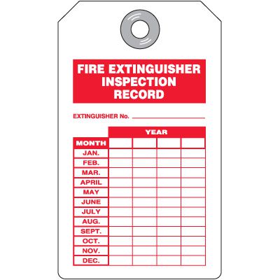 Fire Extinguisher Inspection Record Tags Emedco