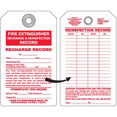 Fire Extinguisher Inspection Tags | OSHA Compliant | Seton