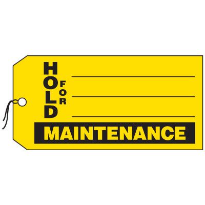 Hold For Maintenance Production Status Tags | Emedco