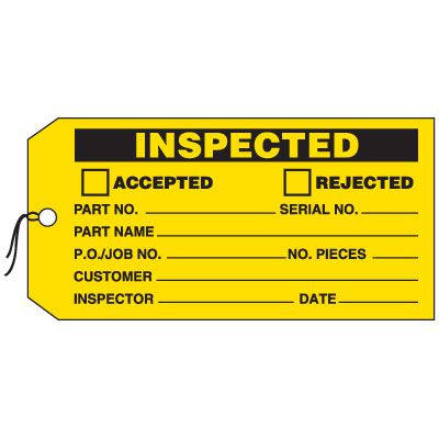 Production Control Tags - Inspected (Accepted/Rejected) | Seton