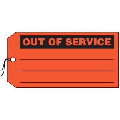 Orange Out of Service Tags | Emedco
