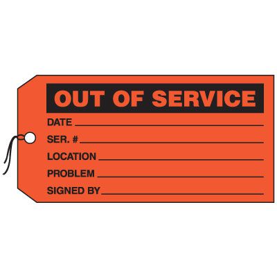 Production Control Tags - Out of Service|Seton Canada | Seton.ca