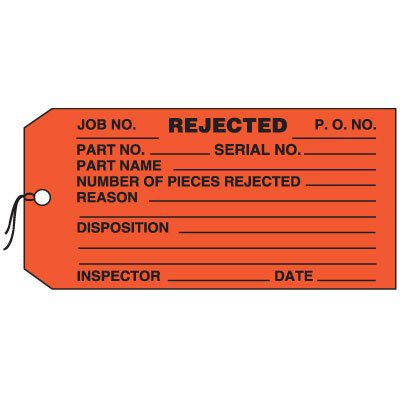 Production Control Tags - Rejected | Seton