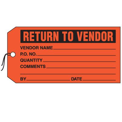Return To Vendor Production Status Tags | Emedco