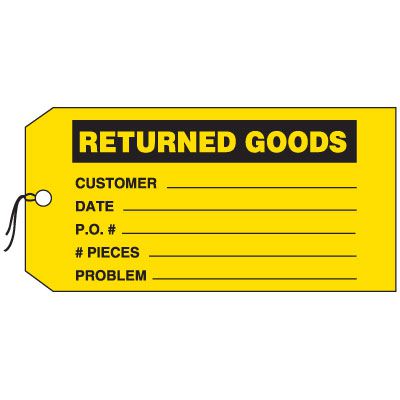 Production Control Tags - Returned Goods | Seton